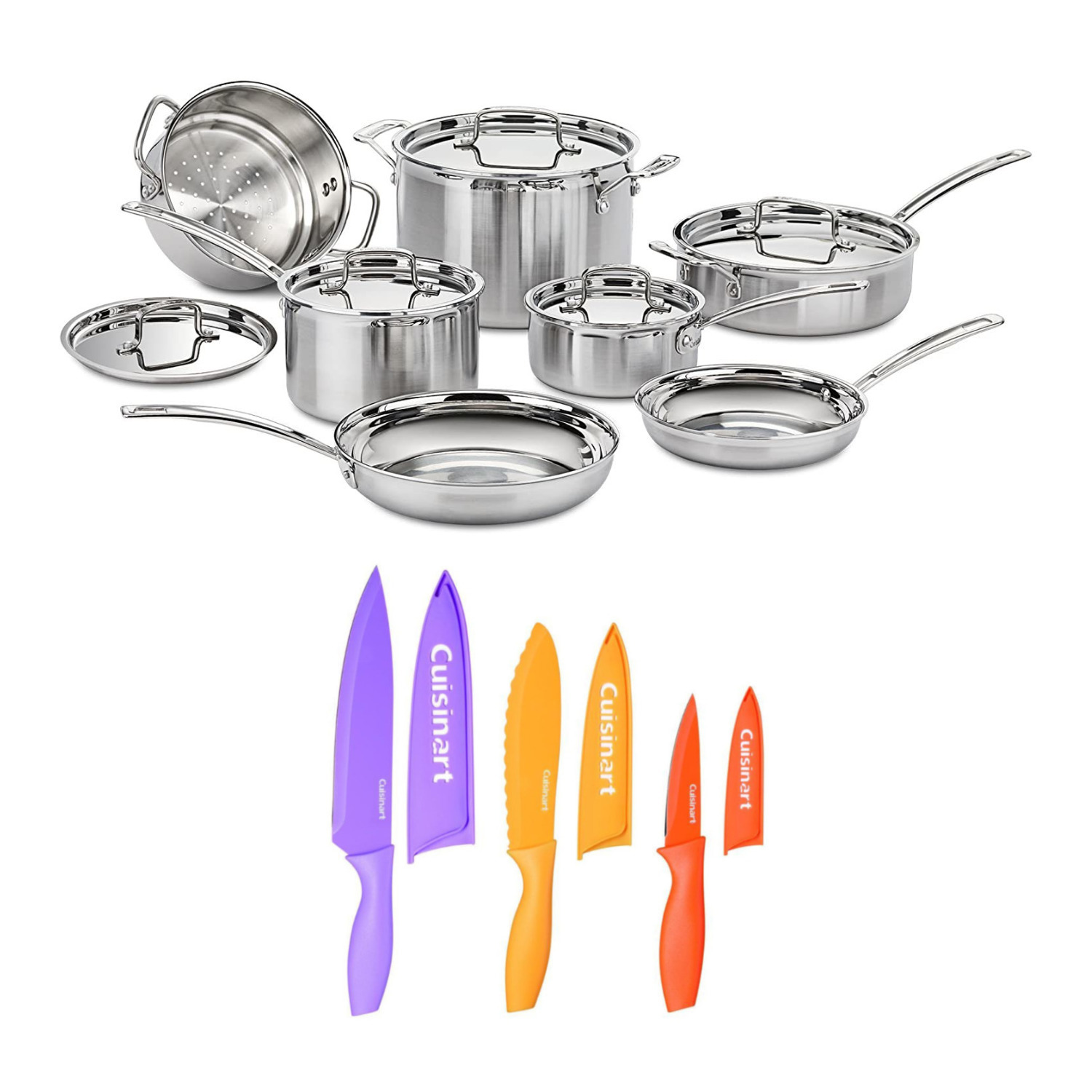 Cuisinart MCP-12N MultiClad Pro 3-Ply Stainless Steel Cookware with ...